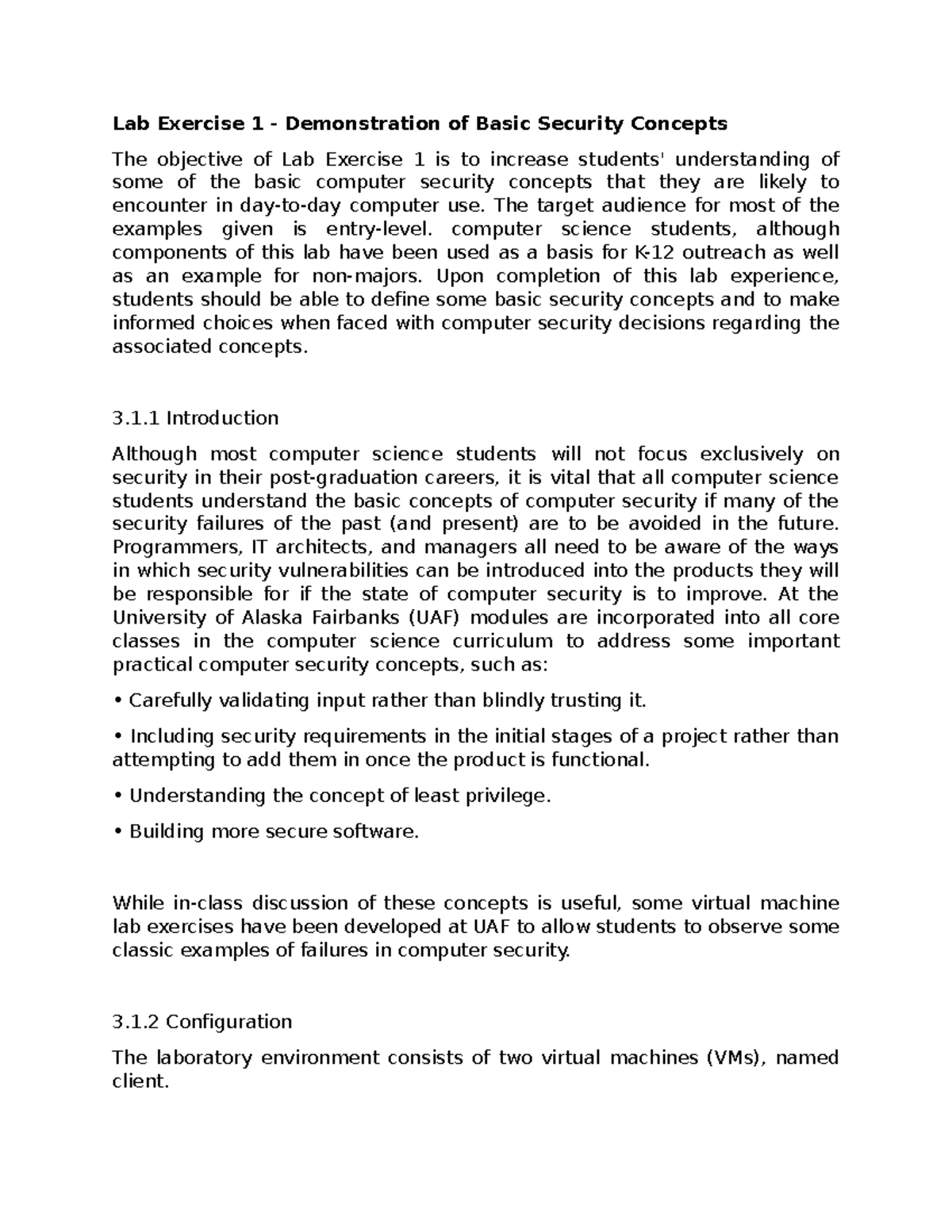 Lab Exercise 1 - The target audience for most of the examples given is entry-level. computer ...