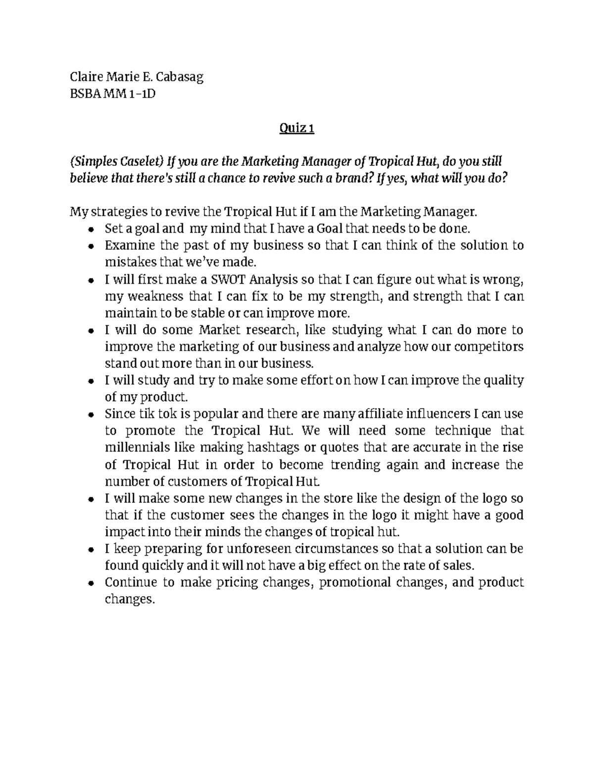 how to revive a business as marketing manager? - Claire Marie E ...