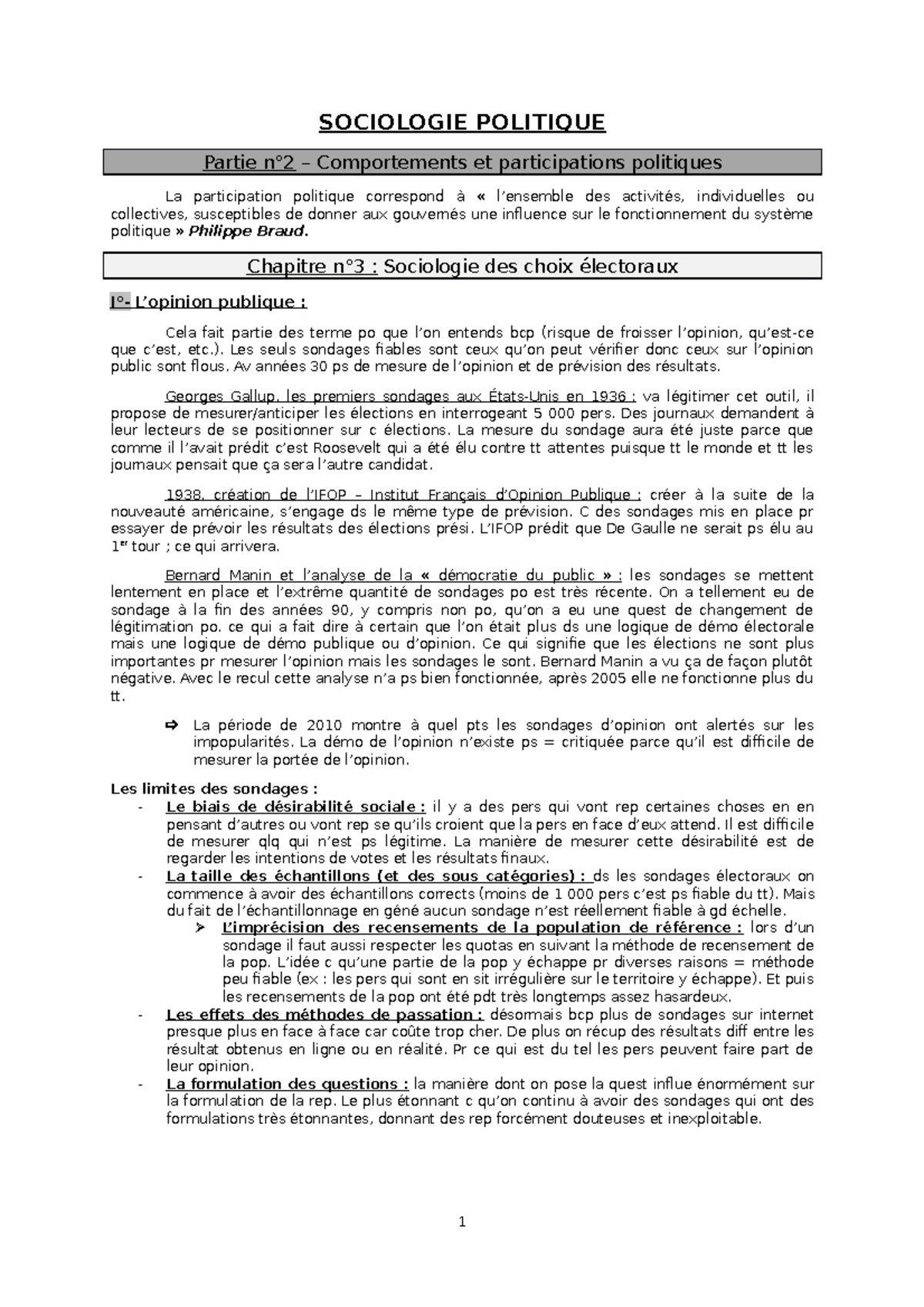 Partie n°2 - Comportements ET Participations Politiques - SOCIOLOGIE ...