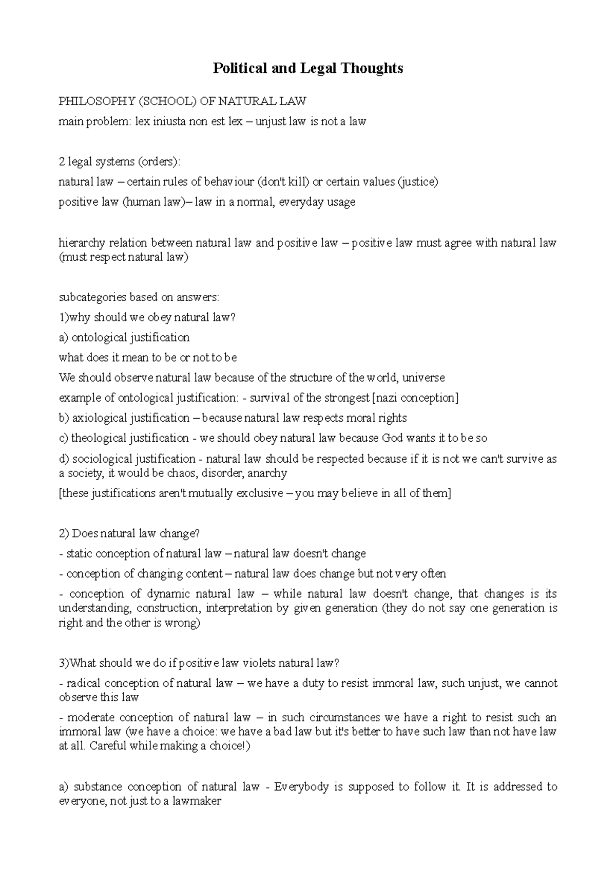 Political and legal thoughts - lectures - Political and Legal Thoughts ...