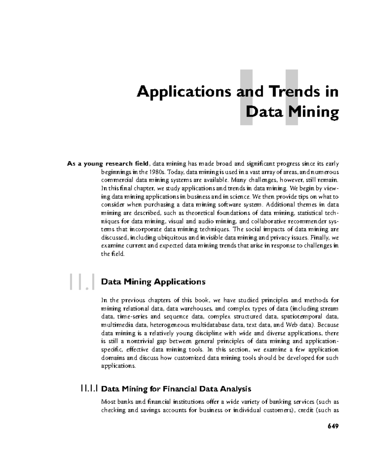 Chapter 11 Applications and Trends in Data Mining - 11 Applications and ...