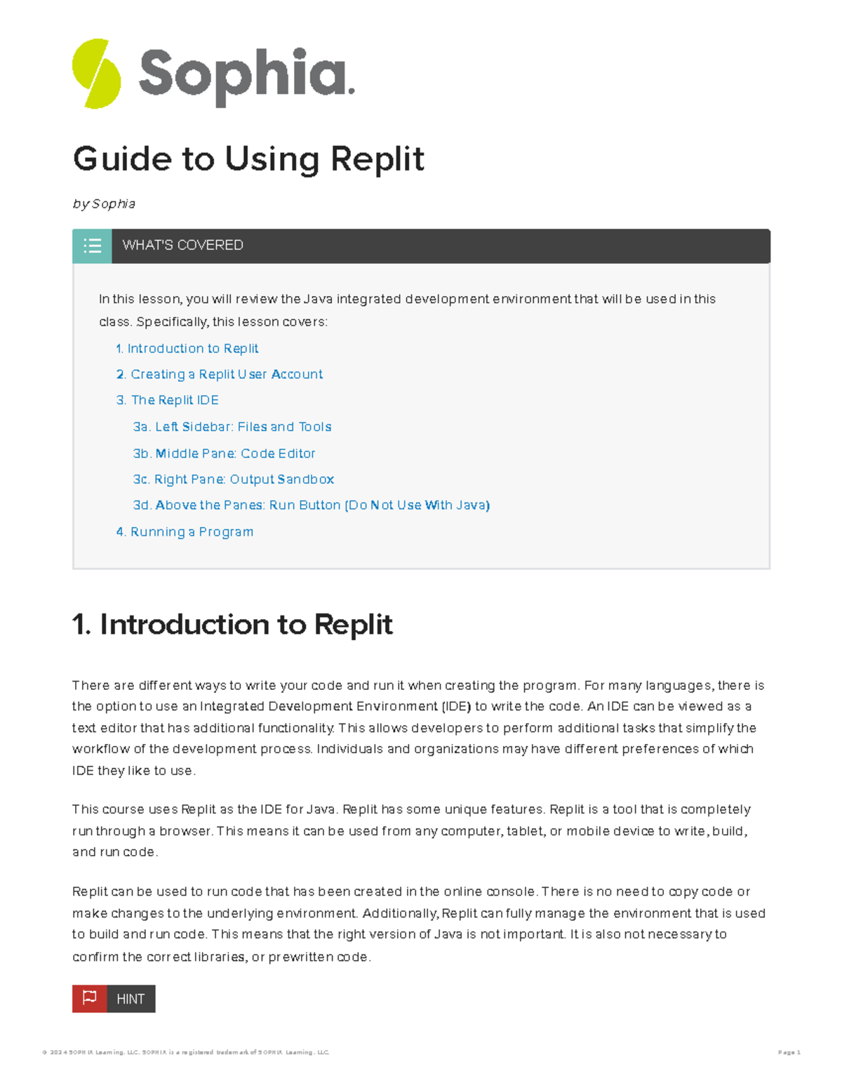 Guide to using replit 2 - Good - Guide to Using Replit by Sophia In this lesson, you will review ...