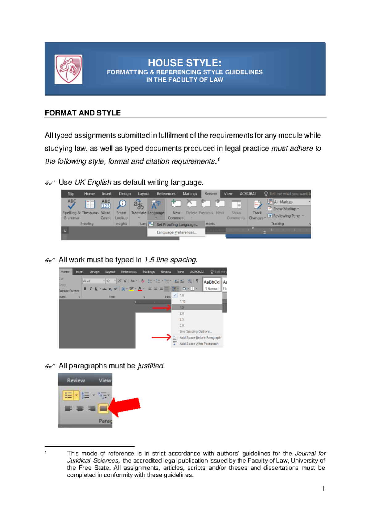 JJS Formatting and Referencing Guide 2023 - FORMAT AND STYLE All typed ...