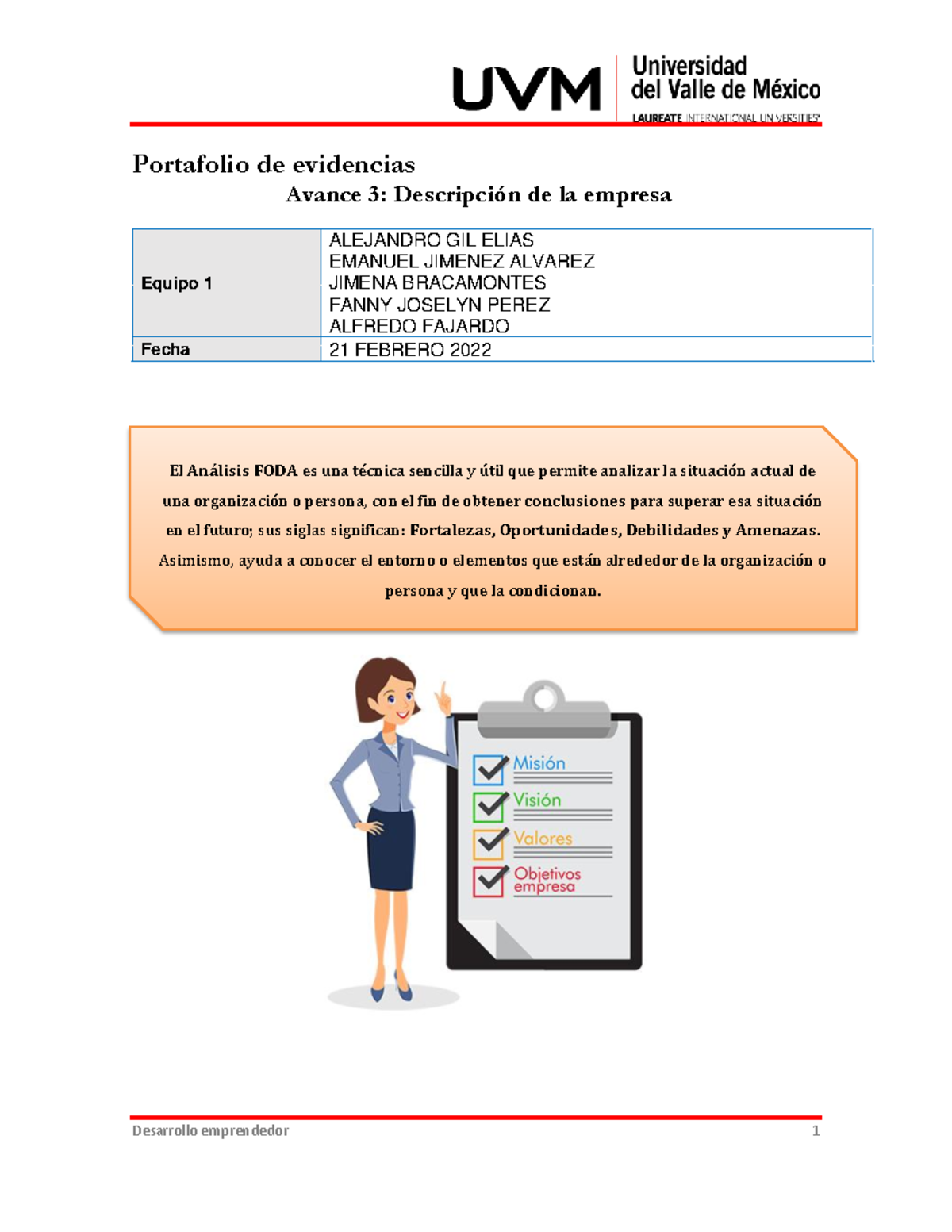7 Equipo 1 - Tarea de clase - Portafolio de evidencias Avance 3: Descripción de la empresa ...