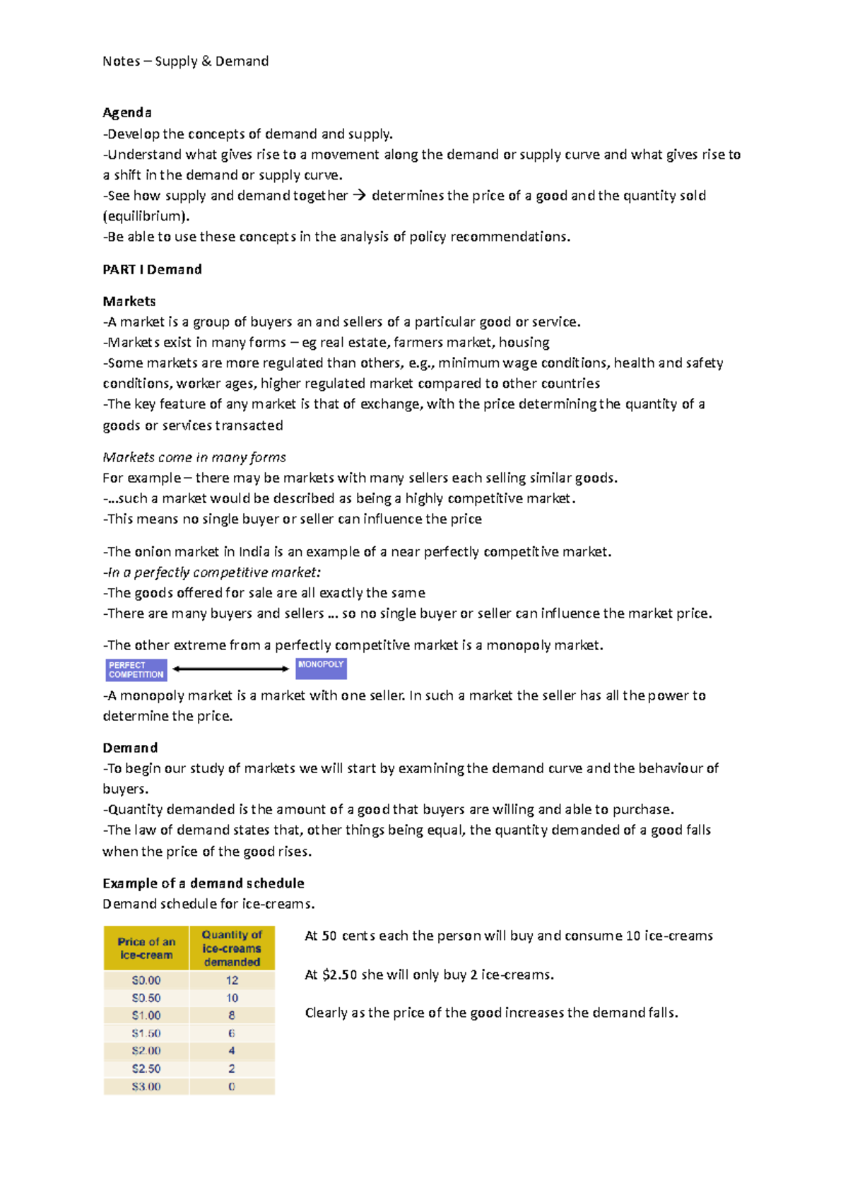 Notes econs 3 - stud - Agenda -Develop the concepts of demand and ...