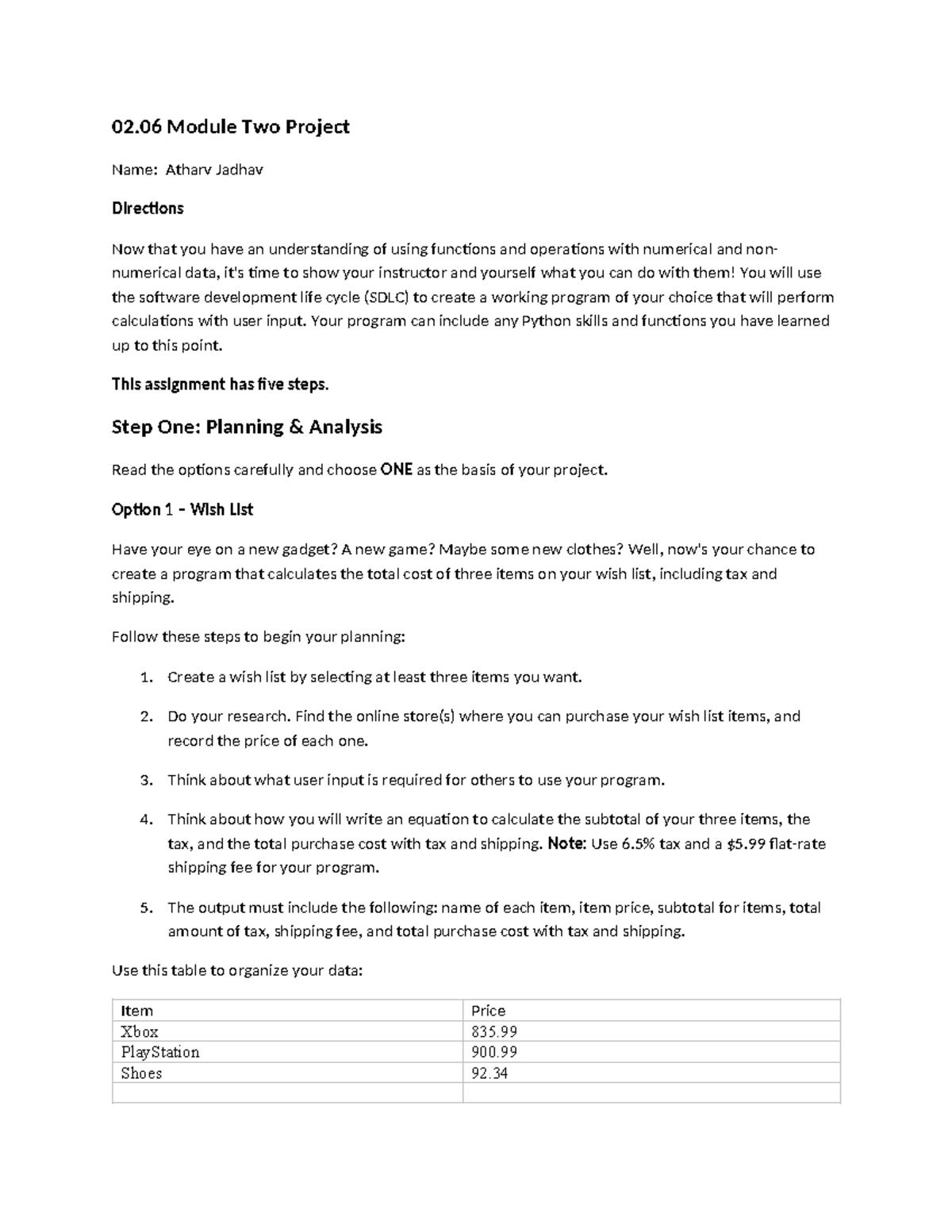 206 projecttemplate - assignment - 02 Module Two Project Name: Atharv ...
