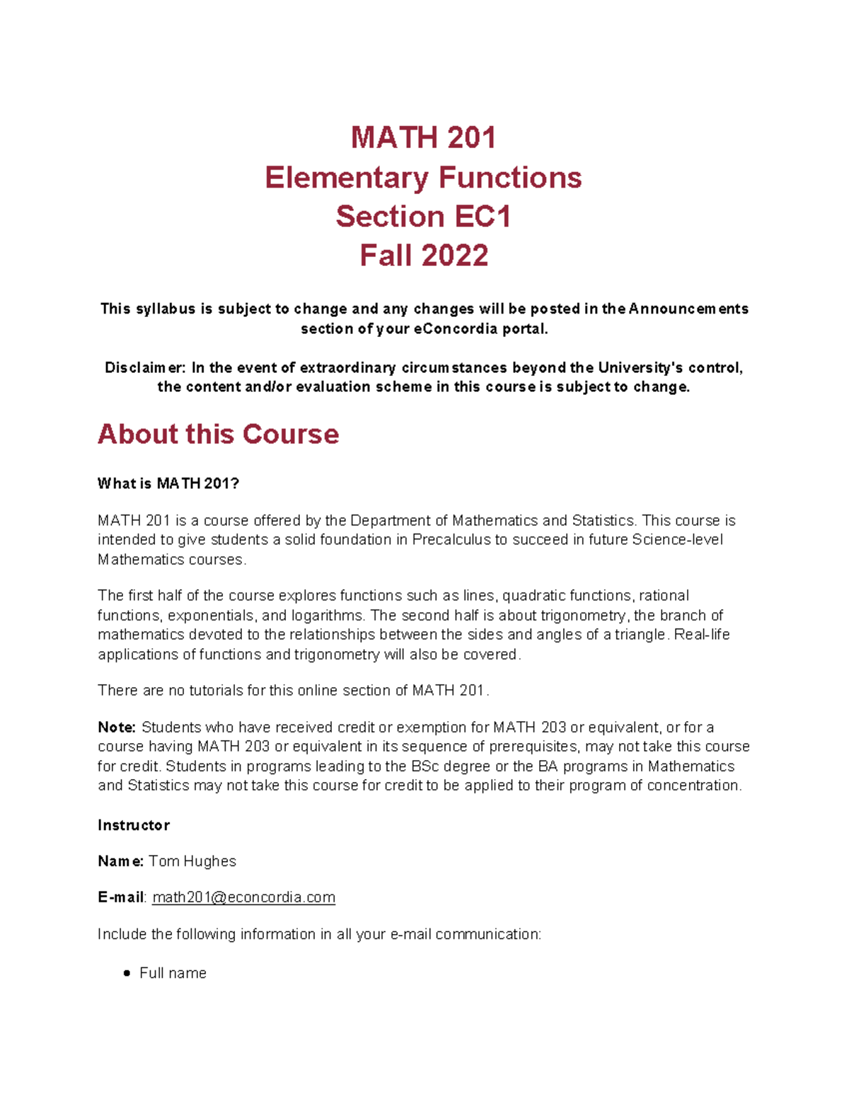 MATH201 EC 2 22 - sjhbxs - MATH 201 Elementary Functions Section EC ...
