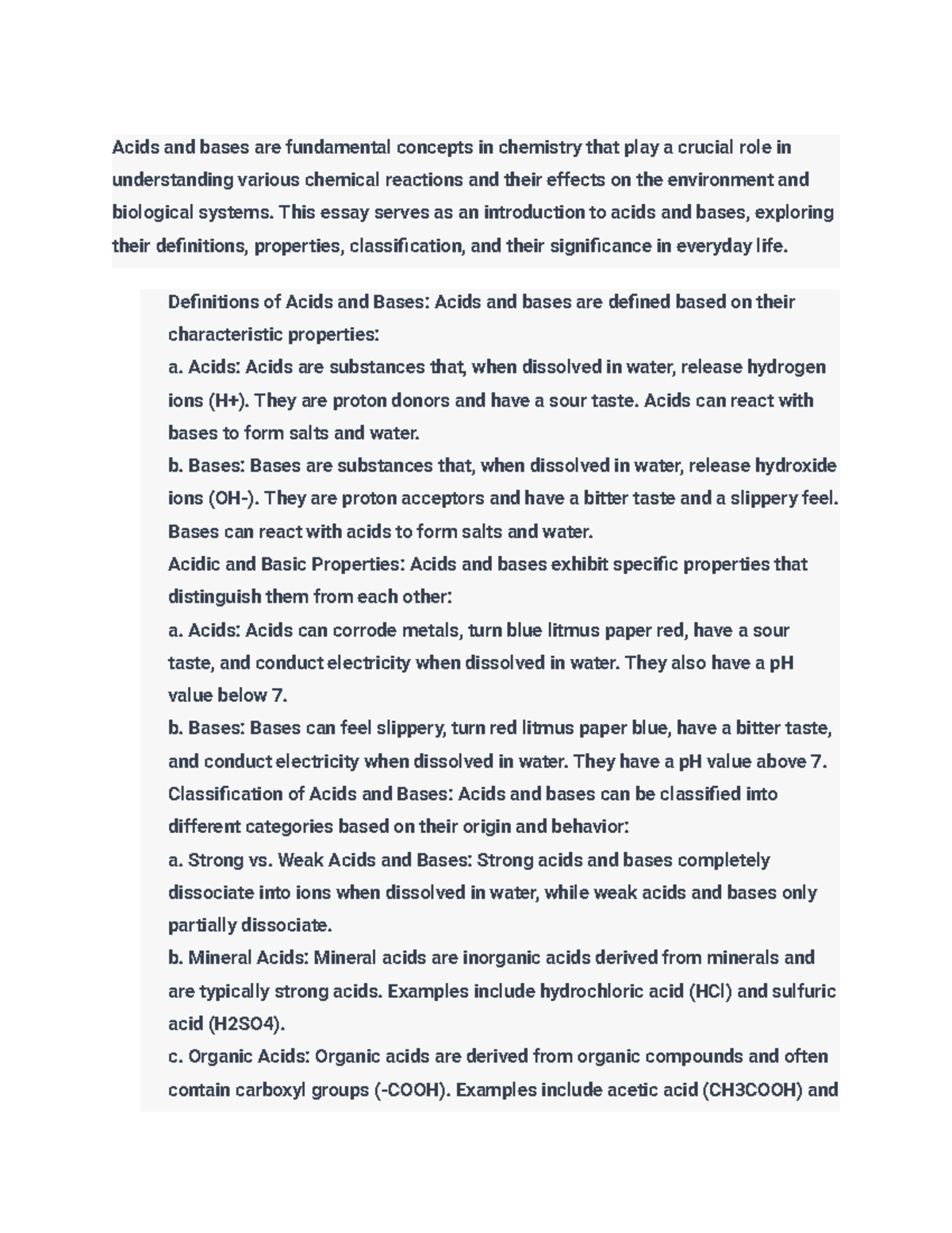 Introduction to acids and bases - Acids and bases are fundamental ...