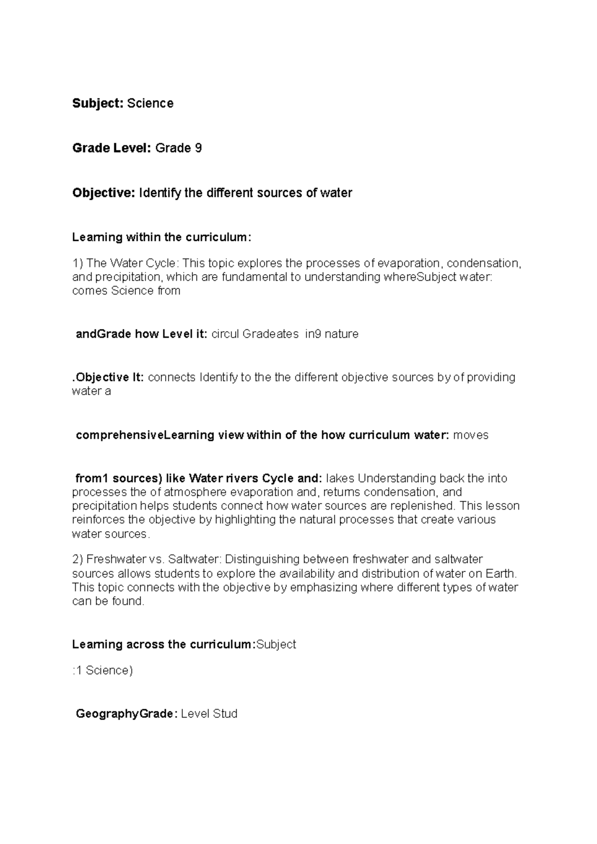 Inbound 3909995680907394015 - Subject: Science Grade Level: Grade 9 ...