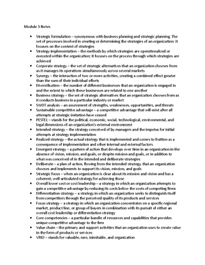 Module 6 Notes - Module 6 Notes Goals – outcome statements that define ...