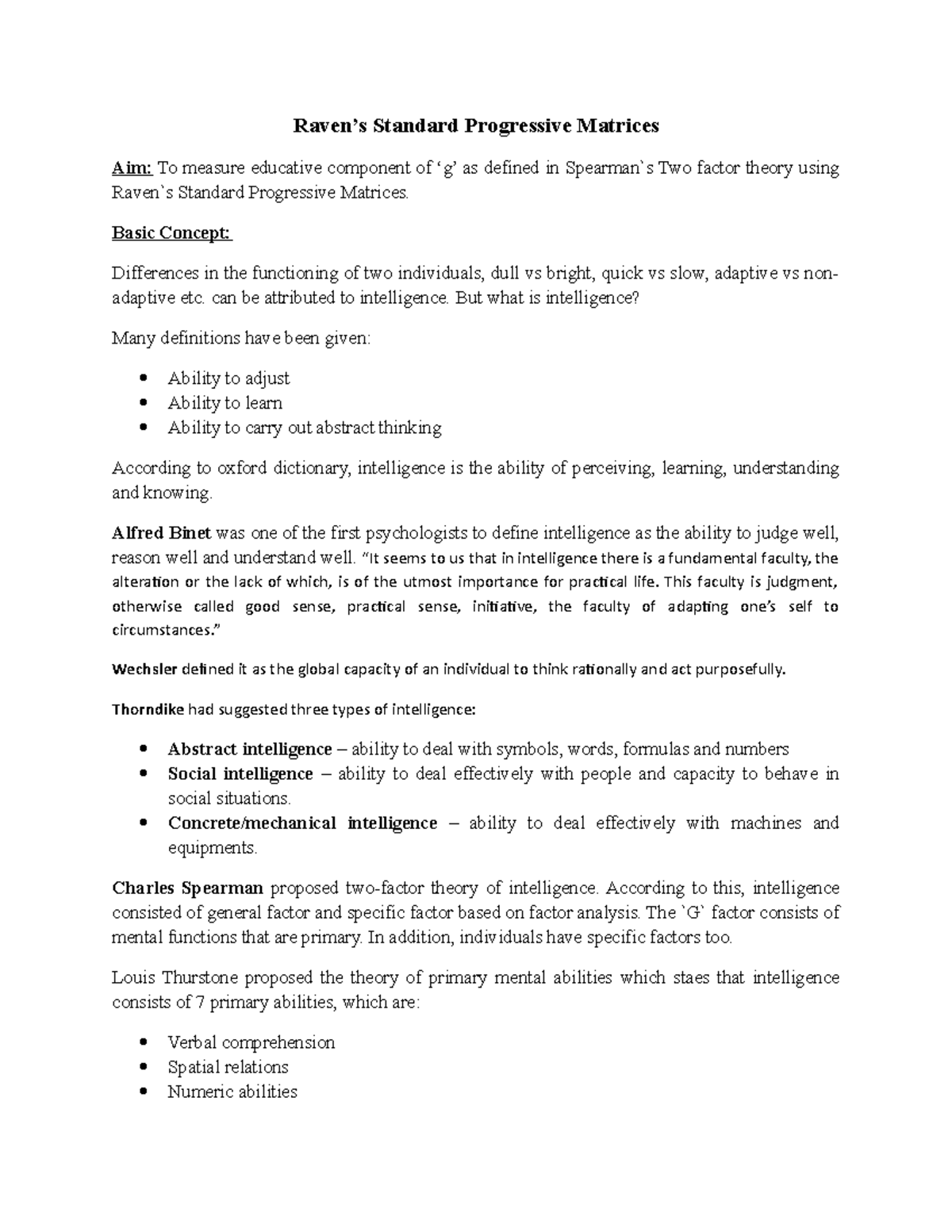 Practical Record - Raven’s Standard Progressive Matrices Aim: To ...