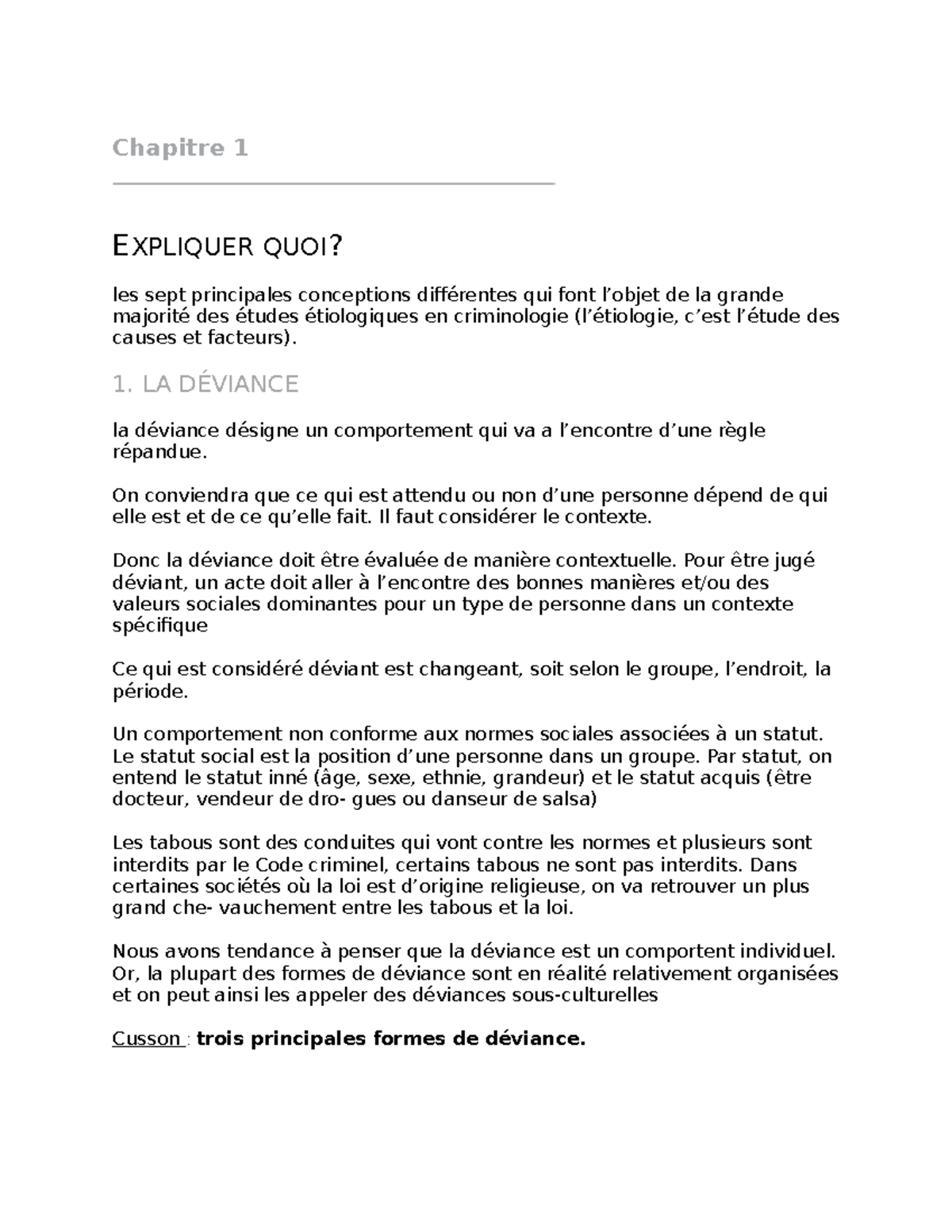 Chapitre 1 Lecture et résumé du chapitre de lecture - Chapitre 1 ...