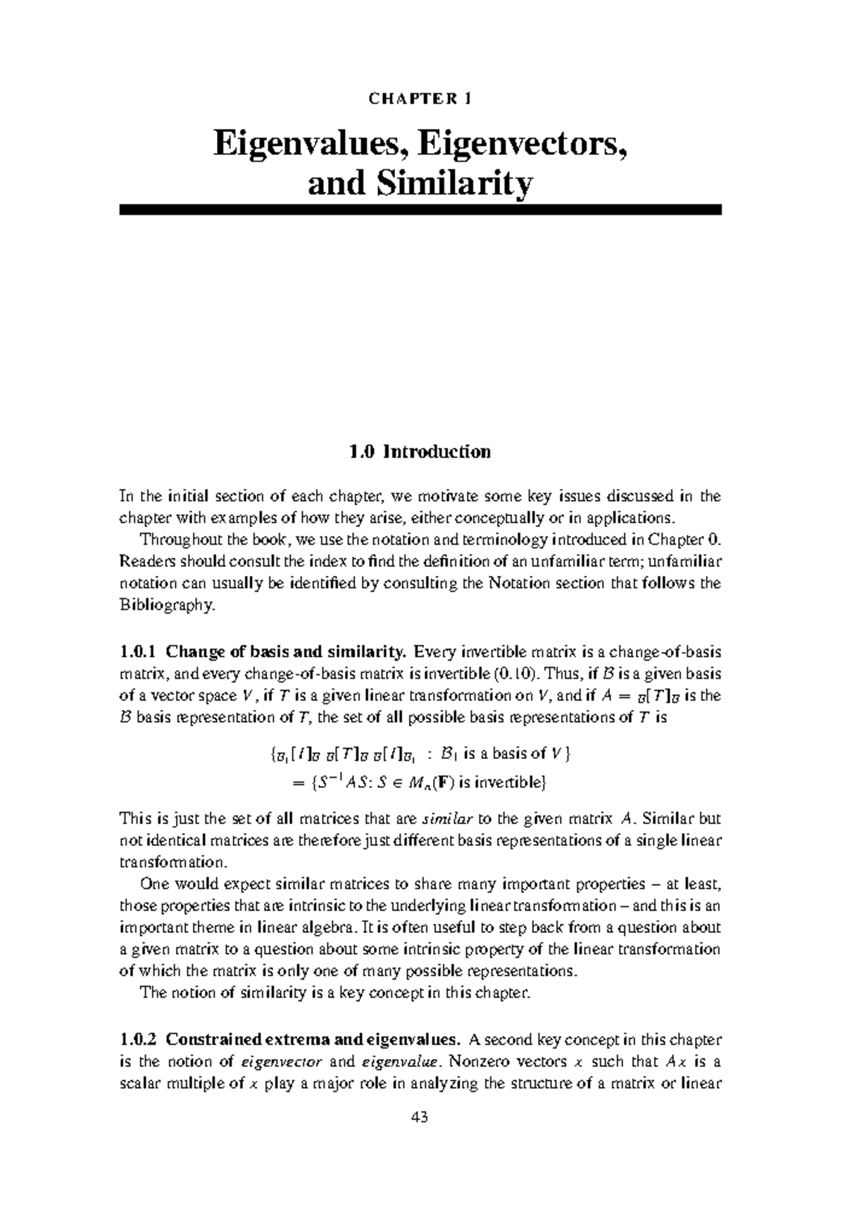 Matrix Analysis 3 - 學習資源 - CHAPTER 1 Eigenvalues, Eigenvectors, and Similarity 1 Introduction In ...