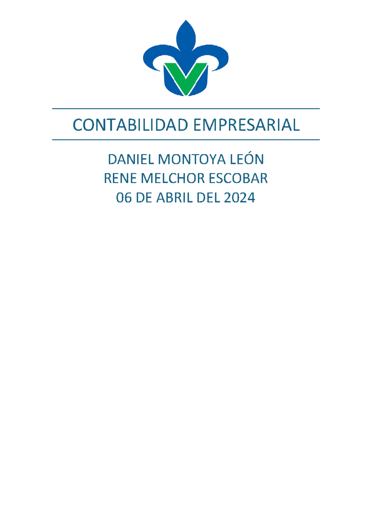 Tarea Conta Empre Daniel Montoya LEÓN - CONTABILIDAD EMPRESARIAL DANIEL ...