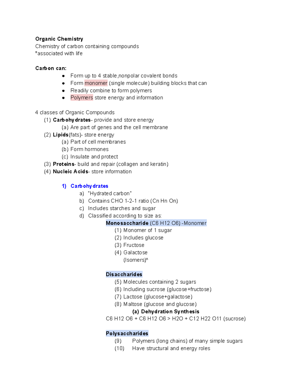 Organic Chemistry Notes - Studocu