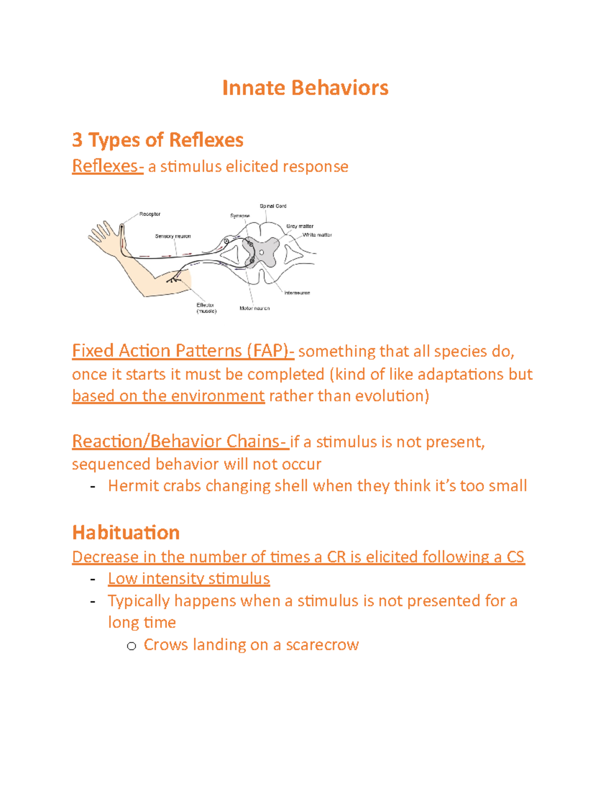 Module 3-Innate Behaviors - Innate Behaviors 3 Types of Reflexes ...
