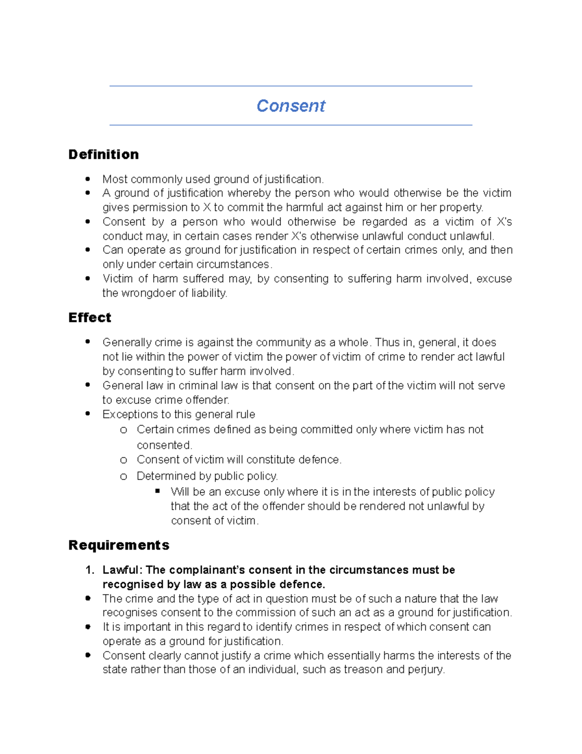 Consent - Consent Definition Most commonly used ground of justification ...