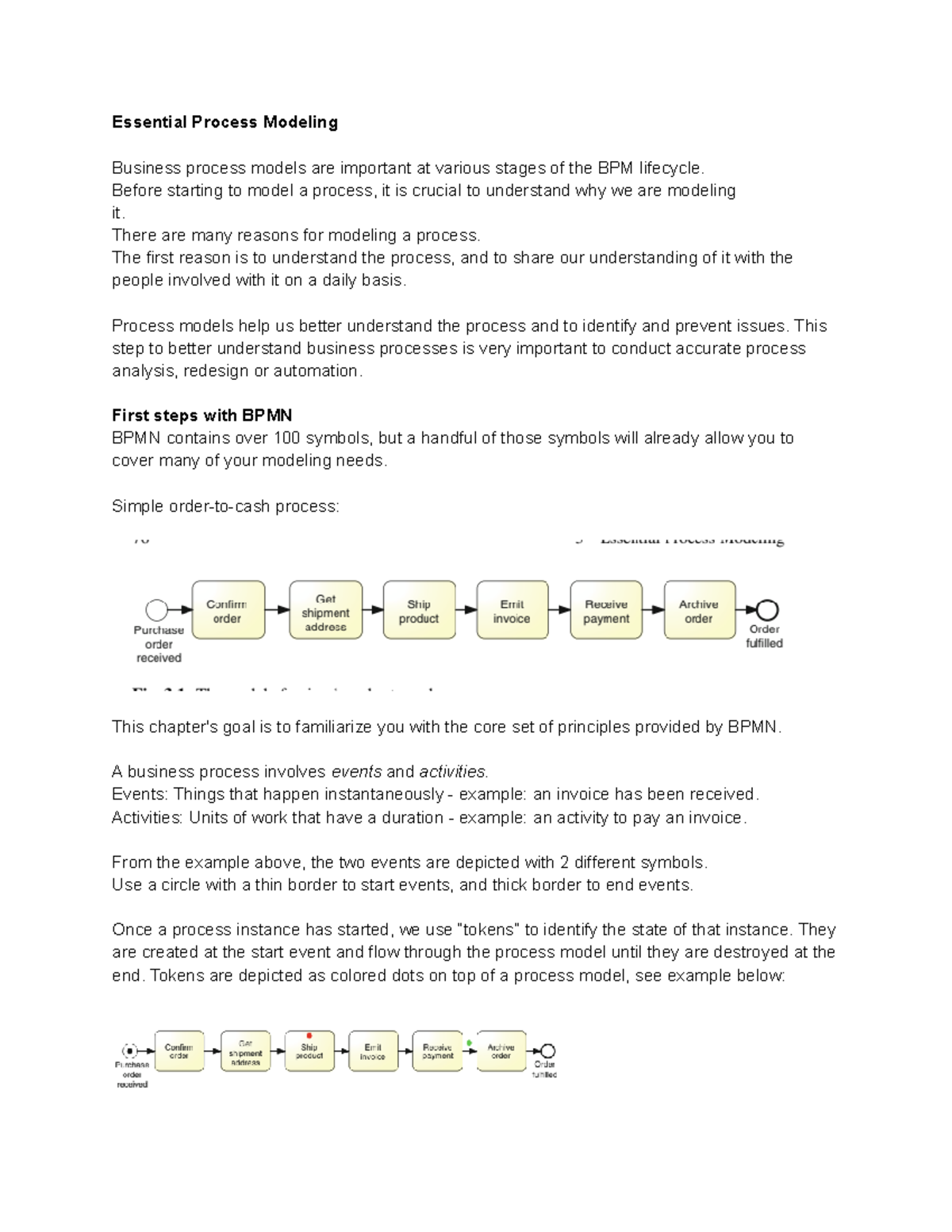 Kapitel 3 - NOTER TIL KAP 3 - Essential Process Modeling Business process models are important ...