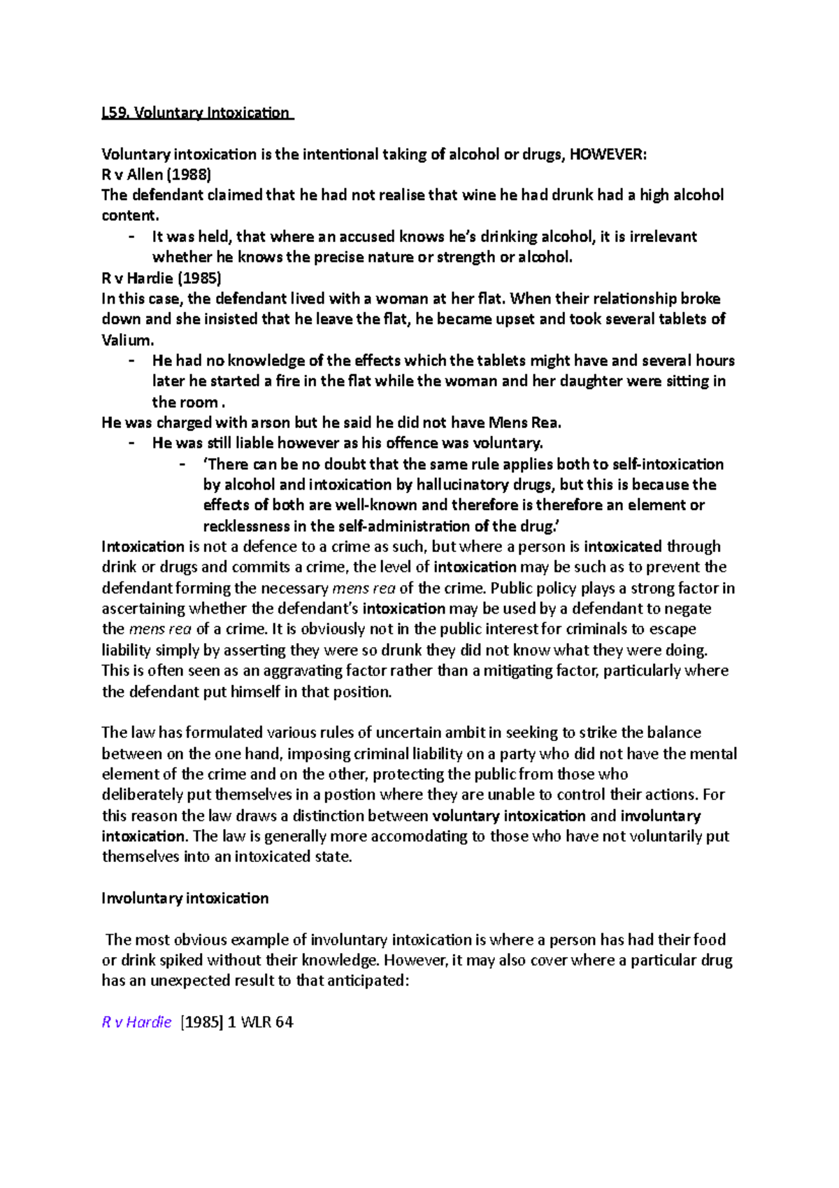 L59. Voluntary Intoxication - L59. Voluntary Intoxication Voluntary ...