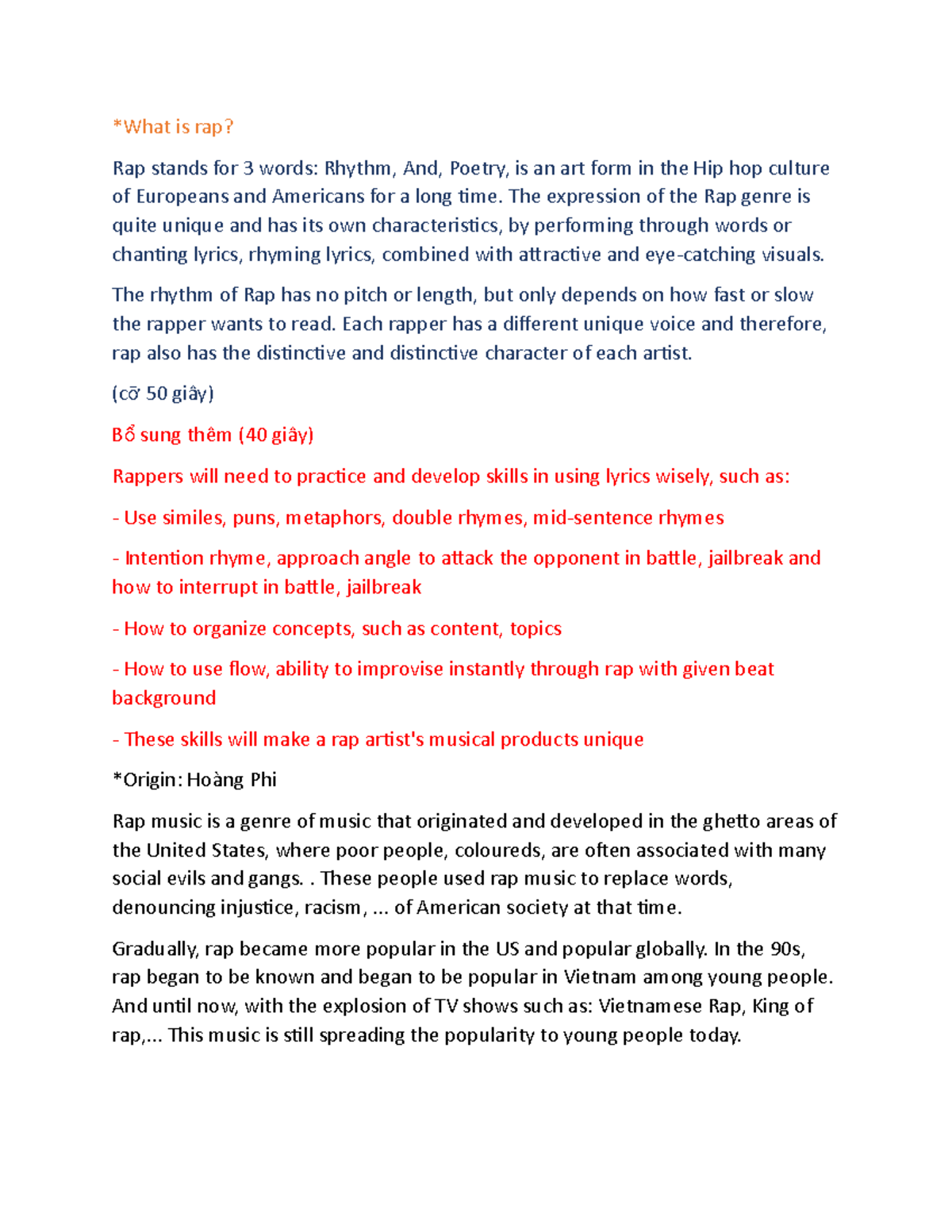 Ánh - BÀI NÀY ĐĂNG KHÔNG VÌ MỤC ĐÍCH GÌ - *What is rap? Rap stands for ...