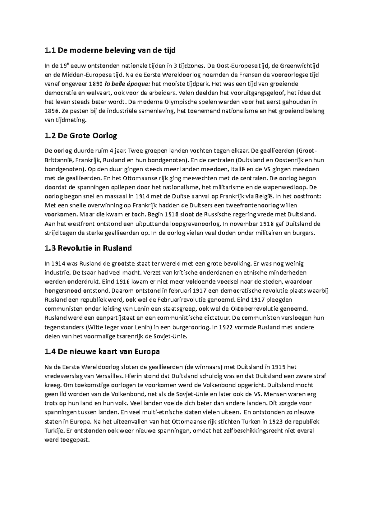Gs samenvatting hs1 - 1 De moderne beleving van de tijd In de 19e eeuw ...