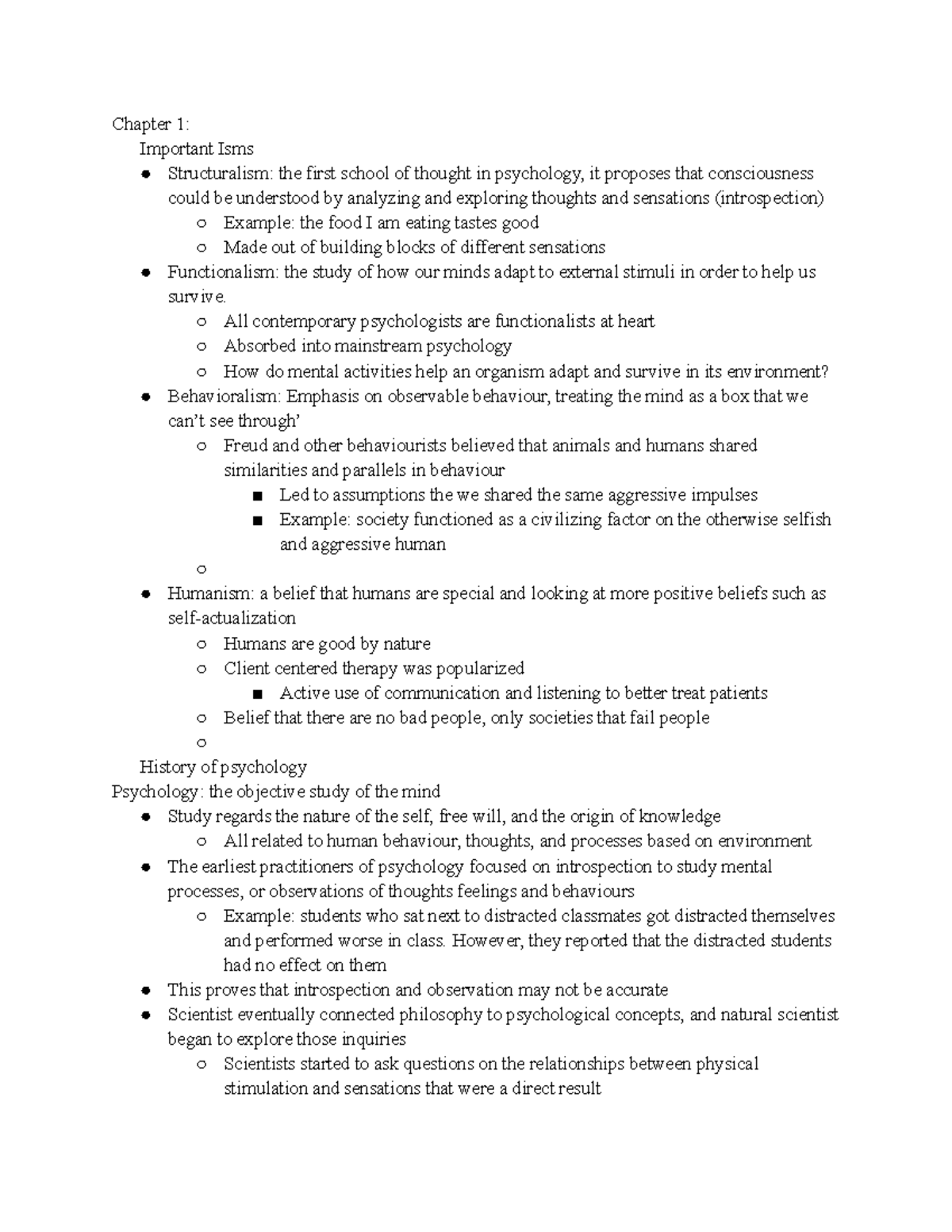 PSY 100 Notes - dxfcgvhjbjknlm;,' - Chapter 1: Important Isms ...