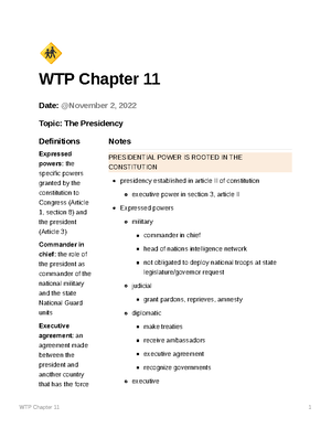We The People-Chapter 10 Notes - Chapter 10 Notes Saturday, November 6 ...