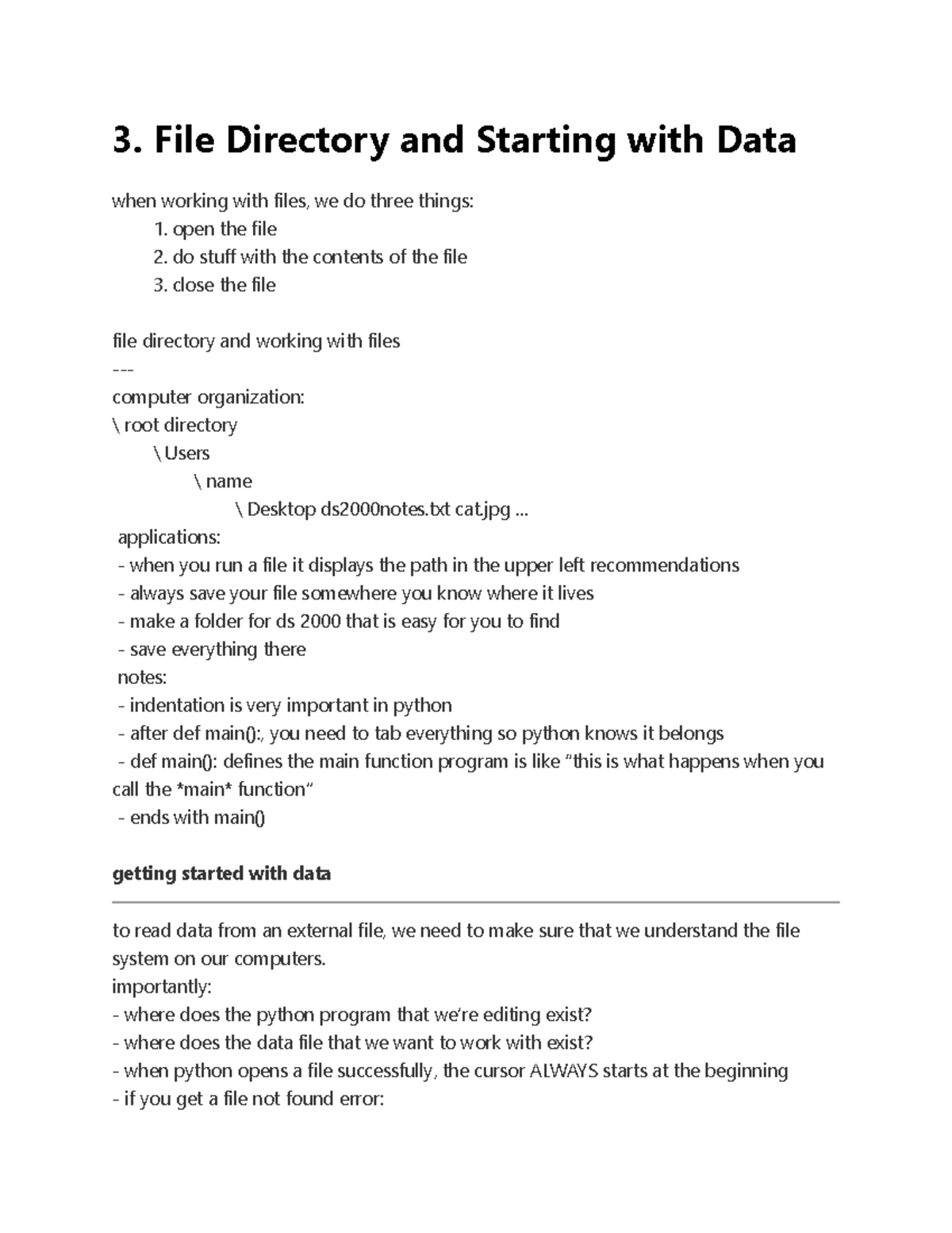3. File Directory and Starting with Data - 3. File Directory and ...