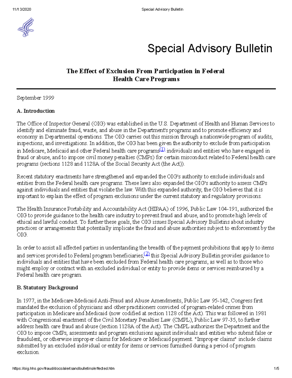 The Effect of Exclusion From Participation in Federal Health Care ...