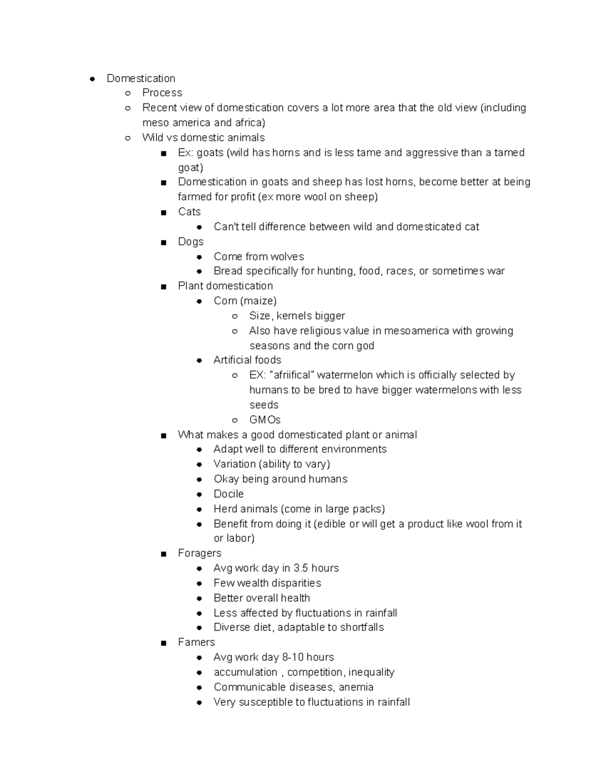 Week 8 Discussion Anthro 100 - Domestication Process Recent view of ...