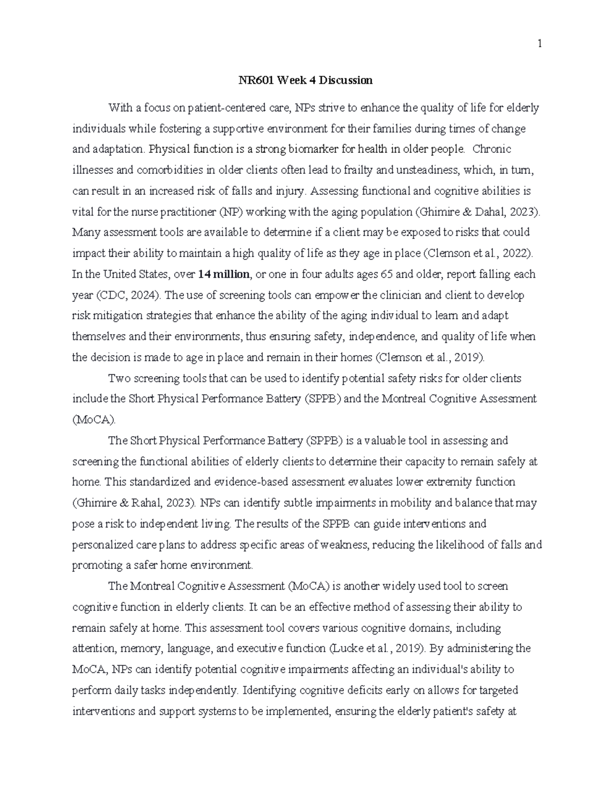 NR601 Week 4 Discussion ( Final) - NR601 Week 4 Discussion With a focus ...