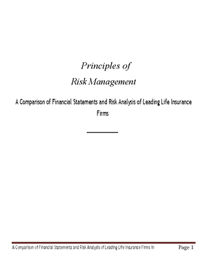 Topic 1 Risk Management Notes - Topic 1 – Introduction to Risk Pure ...