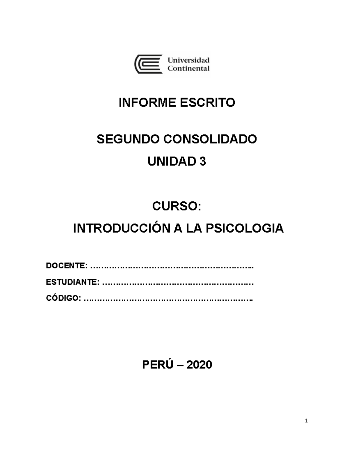 Formato Informe Escrito - INFORME ESCRITO SEGUNDO CONSOLIDADO UNIDAD 3 ...