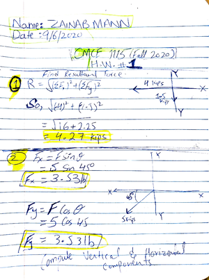 My statics review sheet - CMCE 1115 - City Tech - Studocu