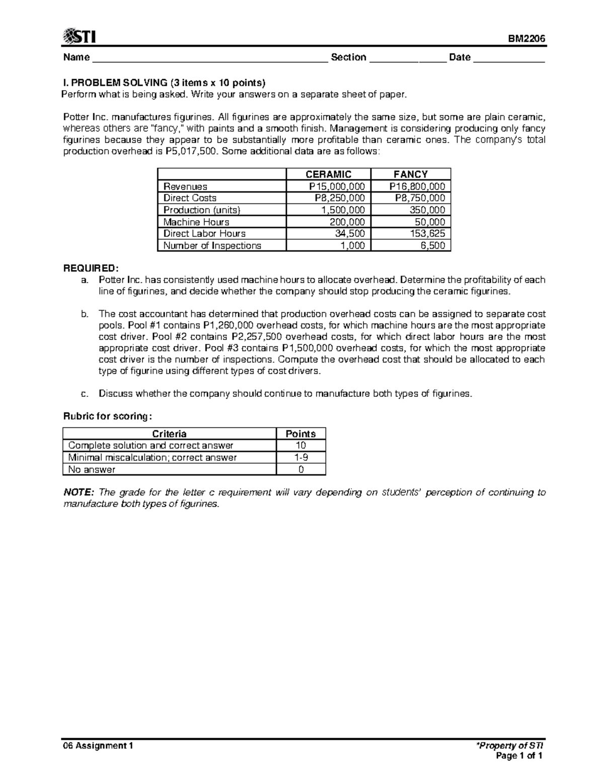 06 Assignment 1(5) - Bsa - BM Name ...