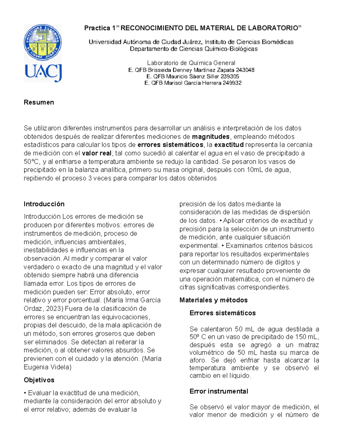 Reporte de laboratorio practica 4 - Practica 1” RECONOCIMIENTO DEL ...