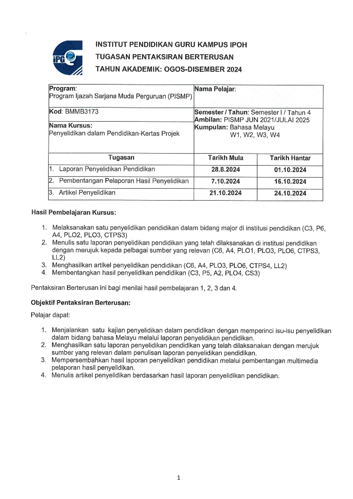 Soalan pb bmmb3173 2024 - INSTITUT PENDIDIKAN GURU KAMPUS IPOH iPG ...