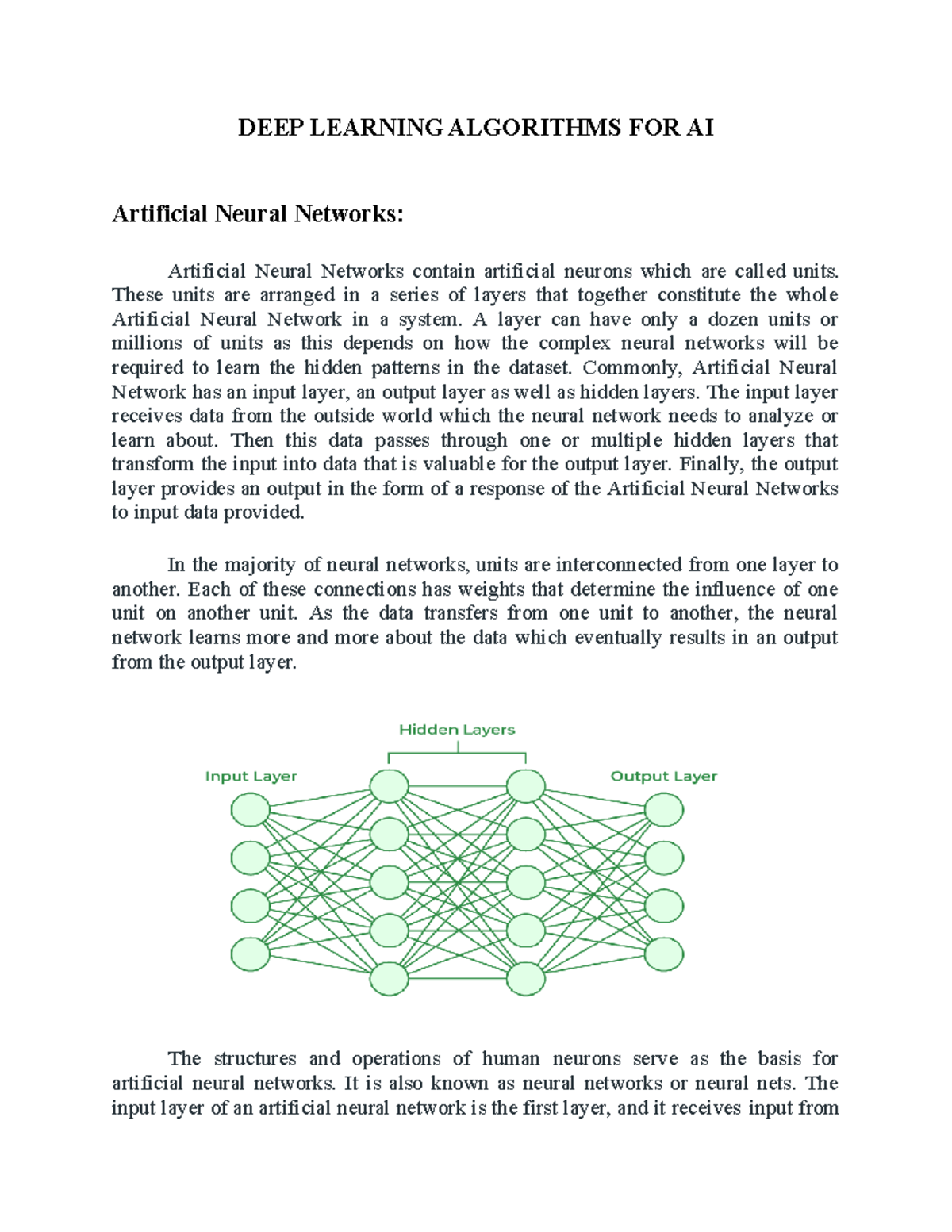 Unit III - deep learning notes - DEEP LEARNING ALGORITHMS FOR AI ...