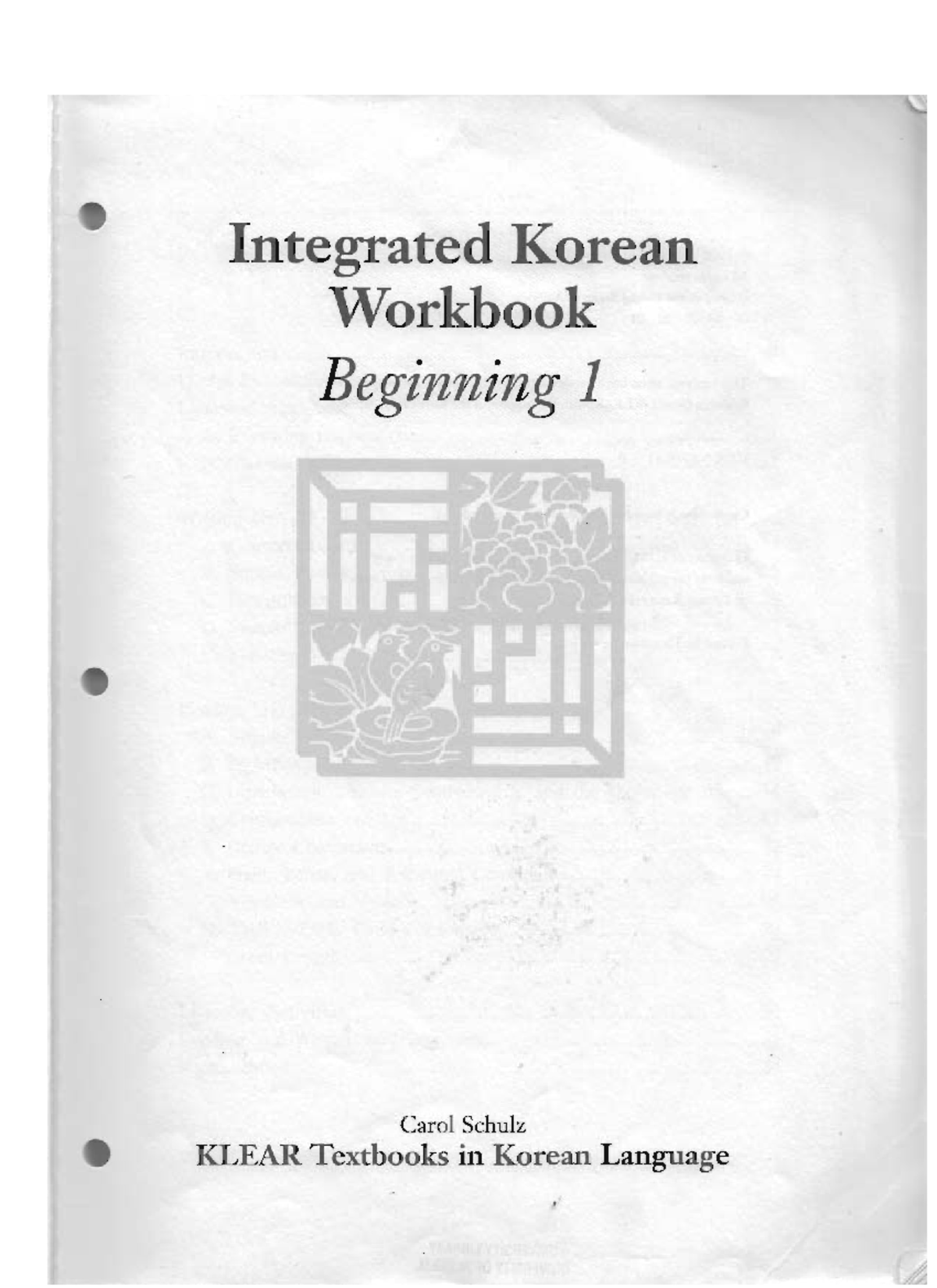 Integrated Korean Workbook Beginning 1 Third Edition Answer 