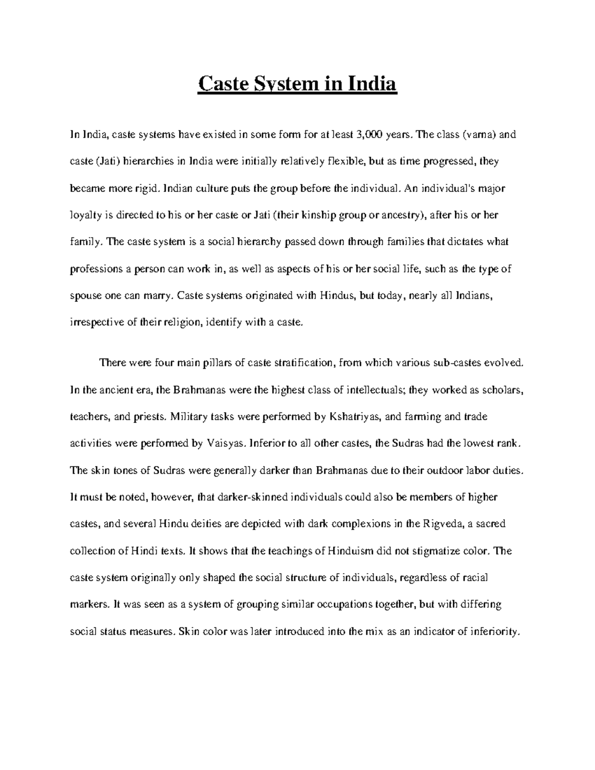 Indian Caste System - Caste System in India In India, caste systems ...