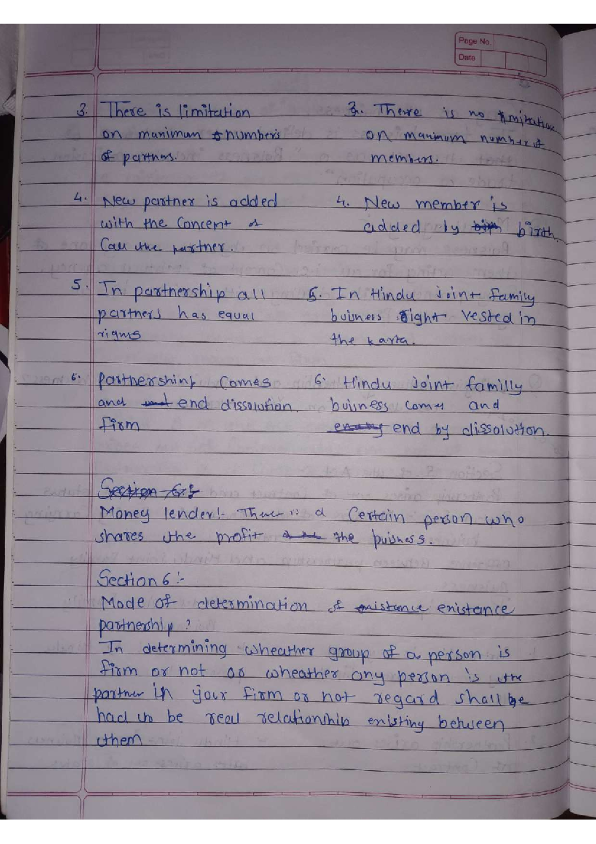 Handwritten 14 - law notes - Page No. Date 3. There is limitation 3 ...