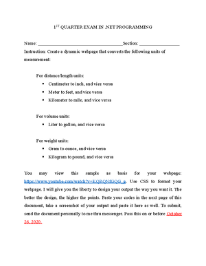 ICT2300 Work Immersion WEEK 10 EXAM wwoe - ICT2300 Work Immersion 1 st ...