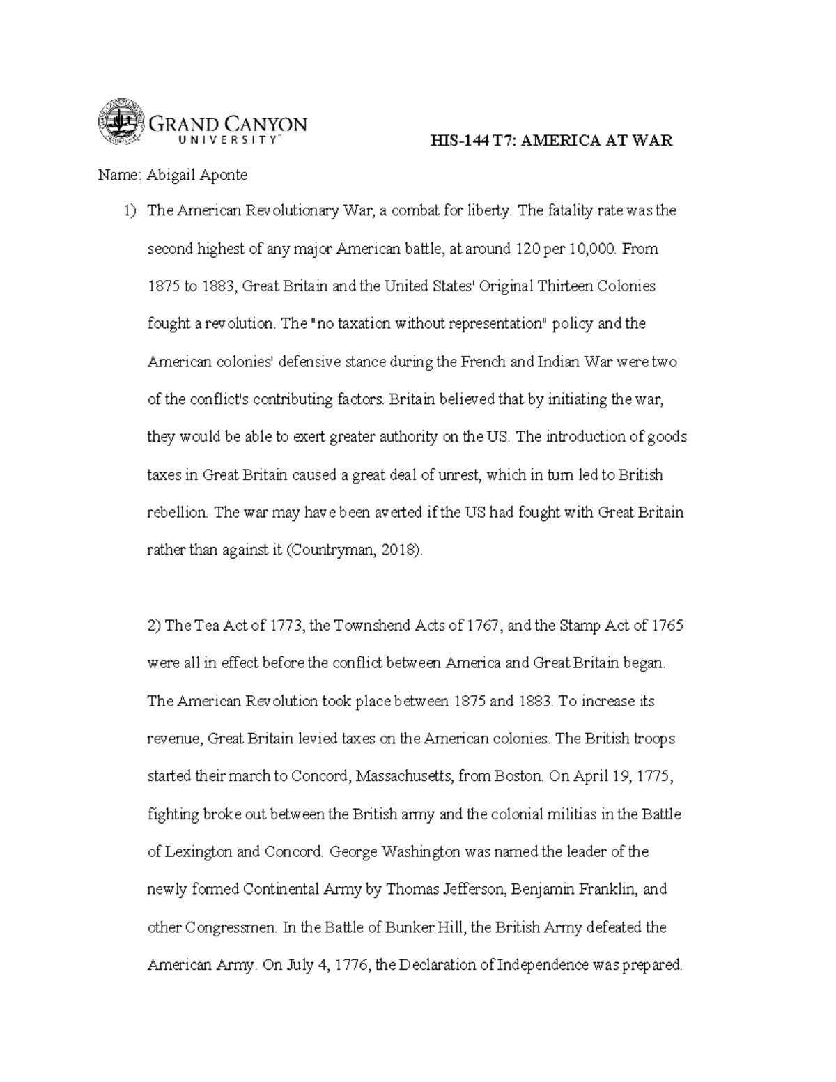 HIS-144-RS-America at War Worksheet - HIS-144 T7: AMERICA AT WAR Name ...