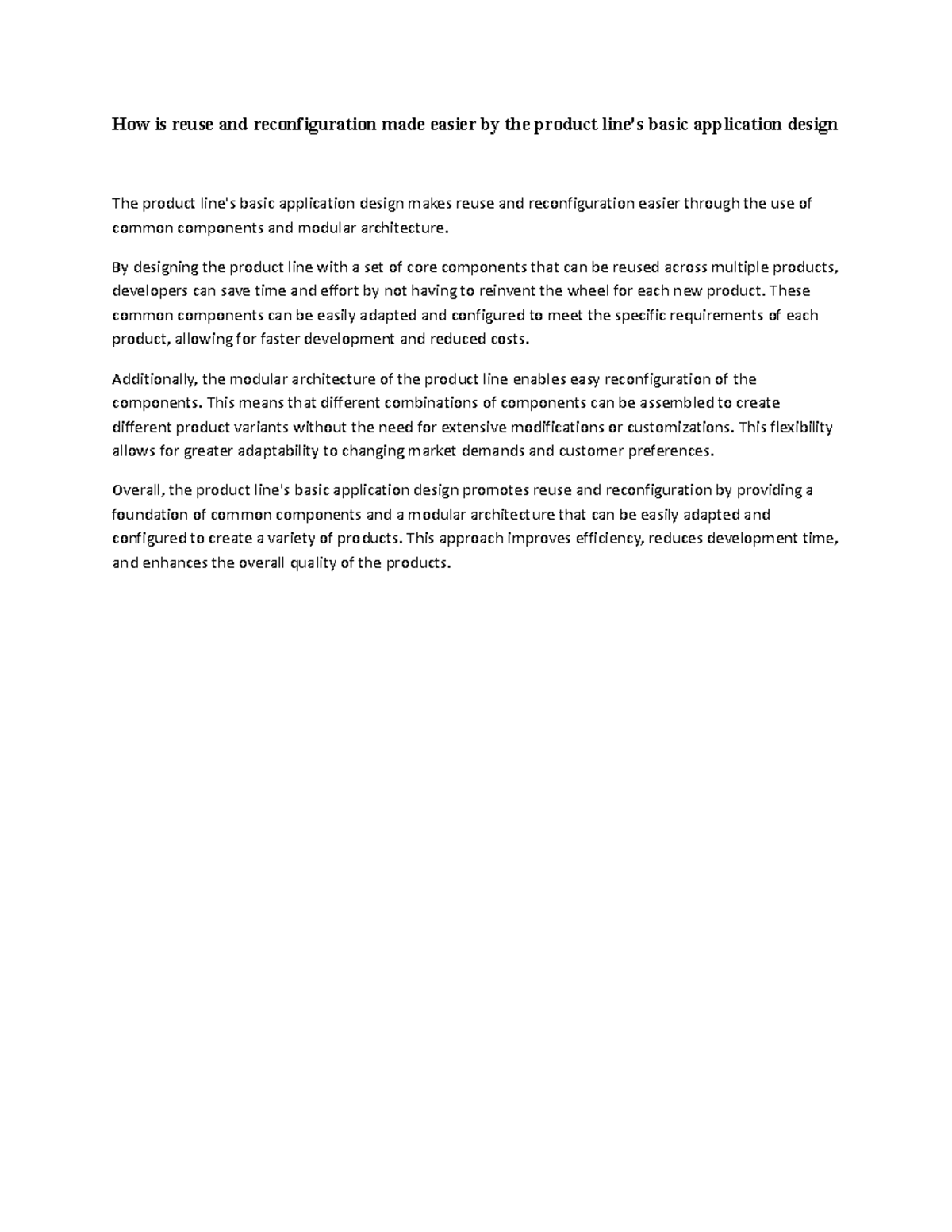 DOC 1 - How is reuse and reconfiguration made easier by the product ...