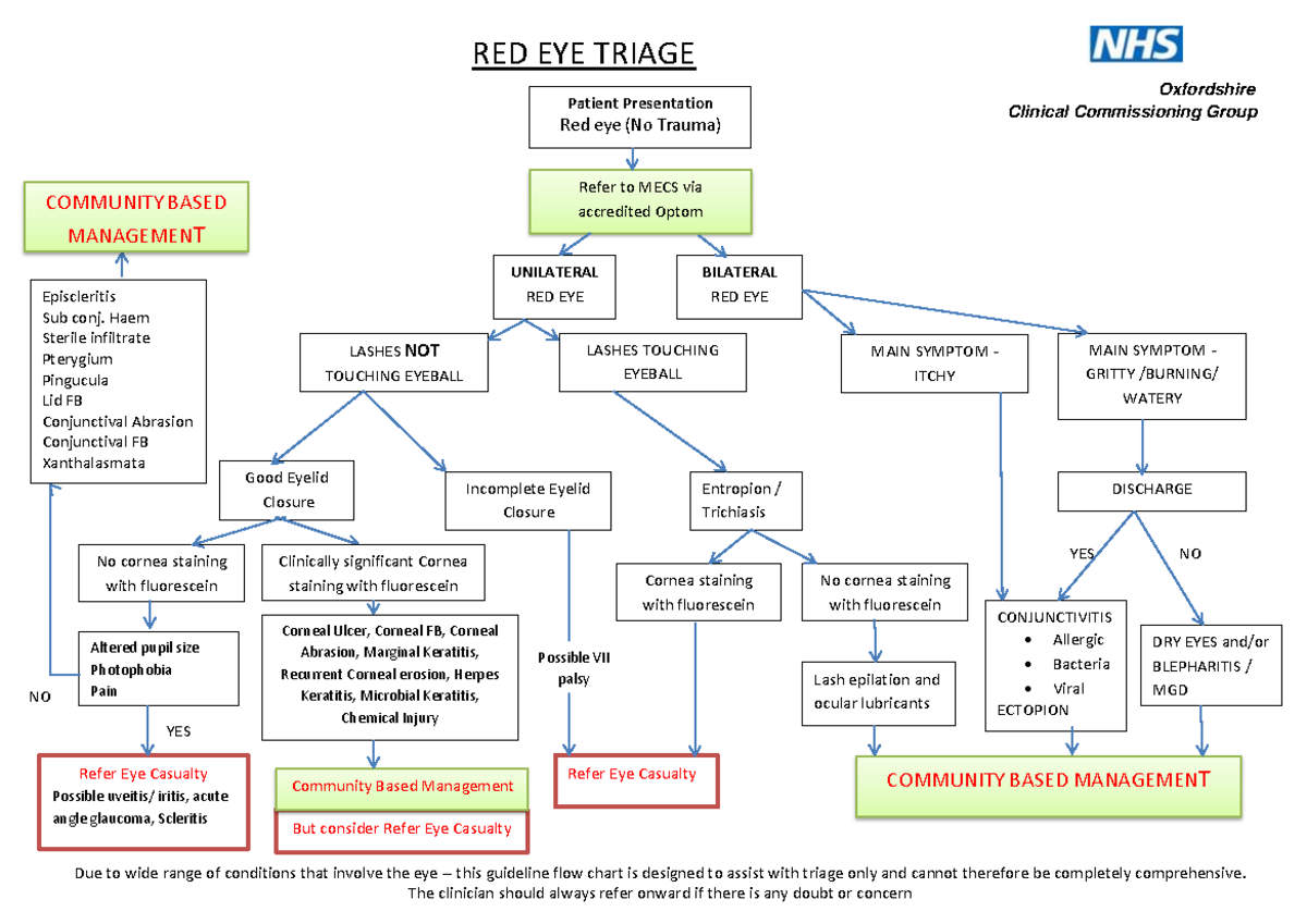 Red eye (1) flowchart - Handig bij rode ogen - Oxfordshire Clinical ...