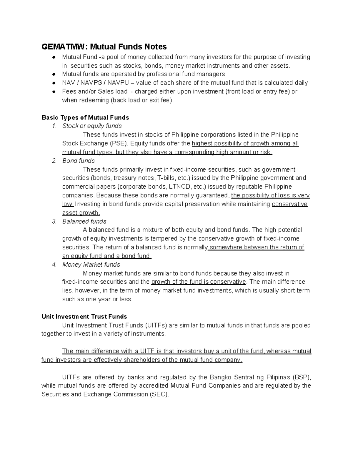 Mutual Funds - Mutual funds are operated by professional fund managers ...