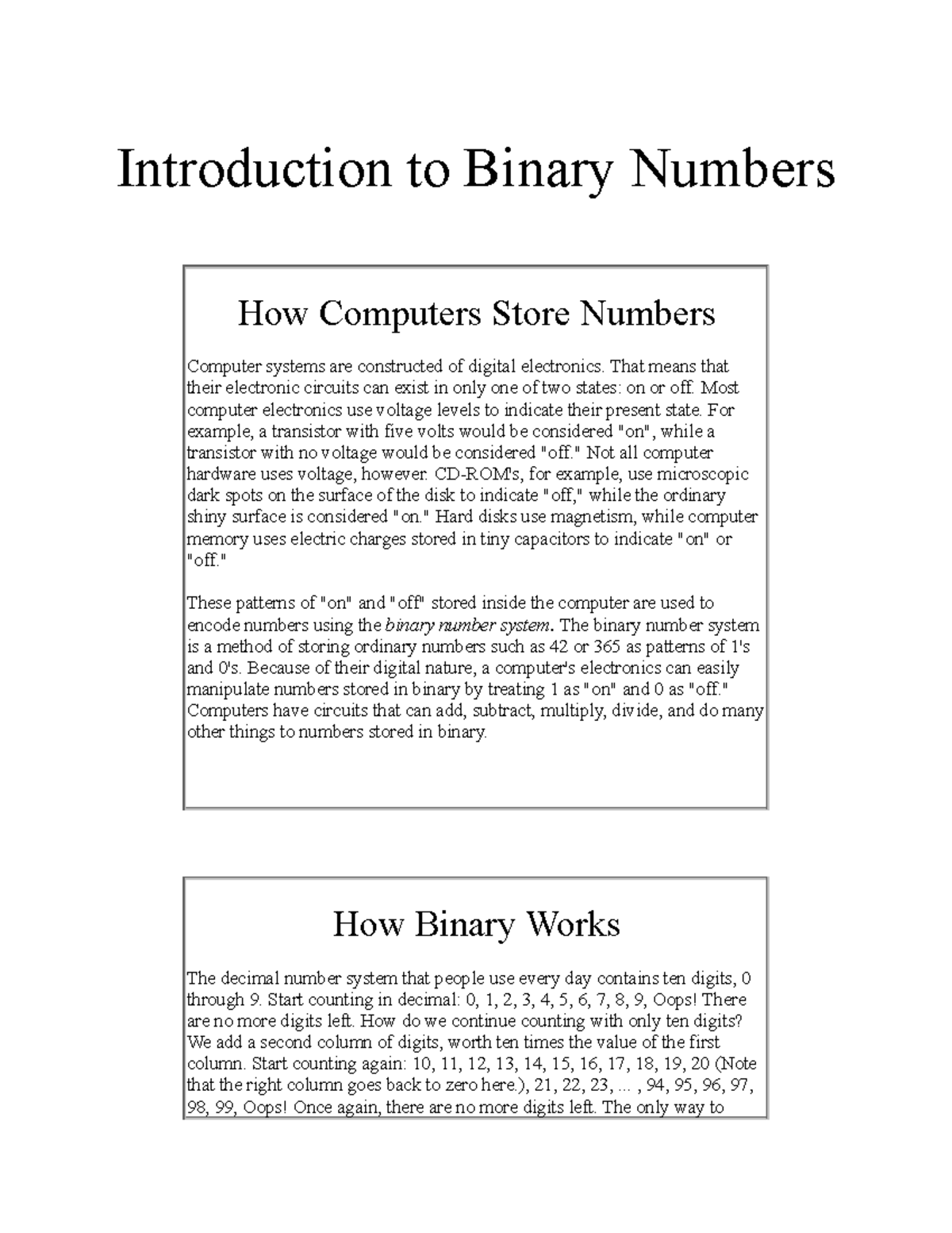 Introduction to Binary NumbersA lux meter is a device for measuring ...