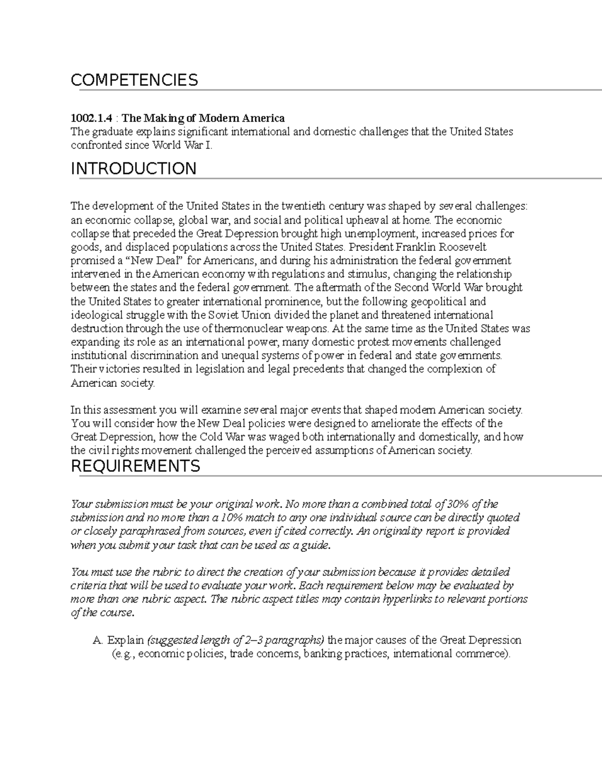 The Making of Modern America - COMPETENCIES 1002.1 : The Making of ...
