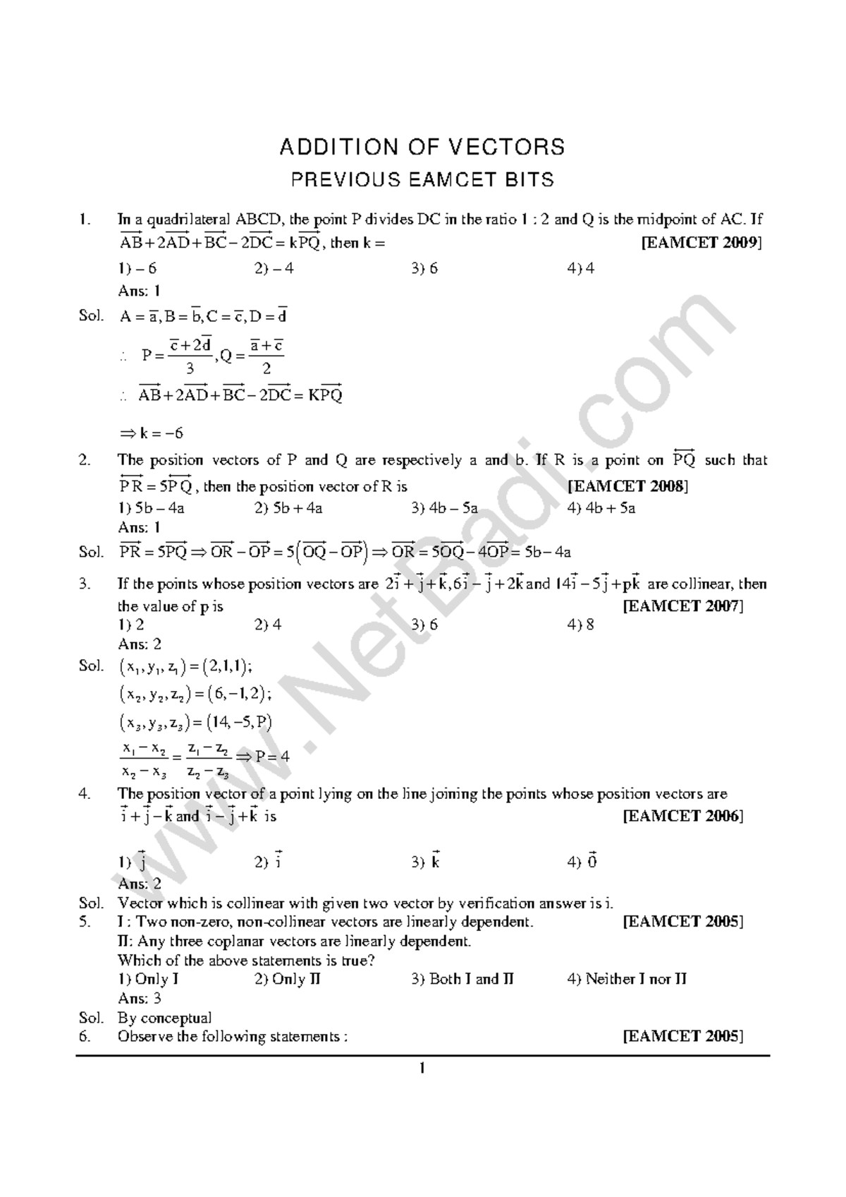 Addition Of Vectors - NetBadi 1 ADDITION OF VECTORS ####### PREVIOUS ...