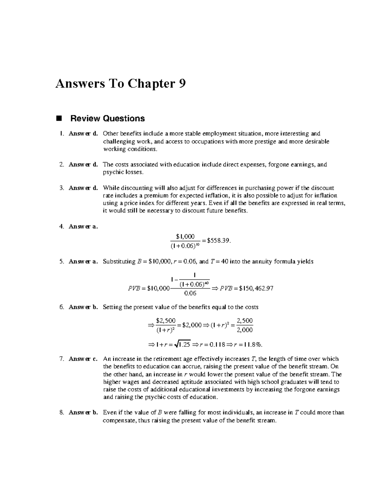 Chapter 9 - Answers To Chapter 9 Review Questions Answer d. Other ...